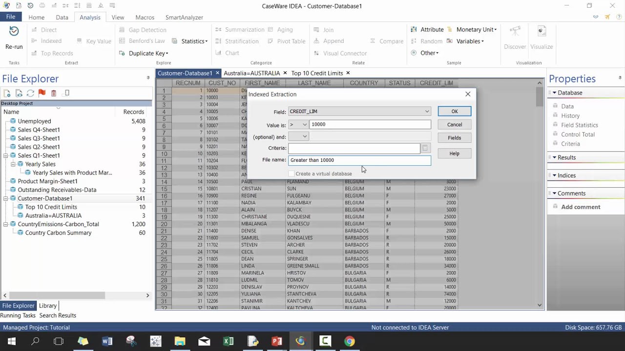 Introduction to IDEA V10 - Lesson 05 (Extracting Data) - YouTube