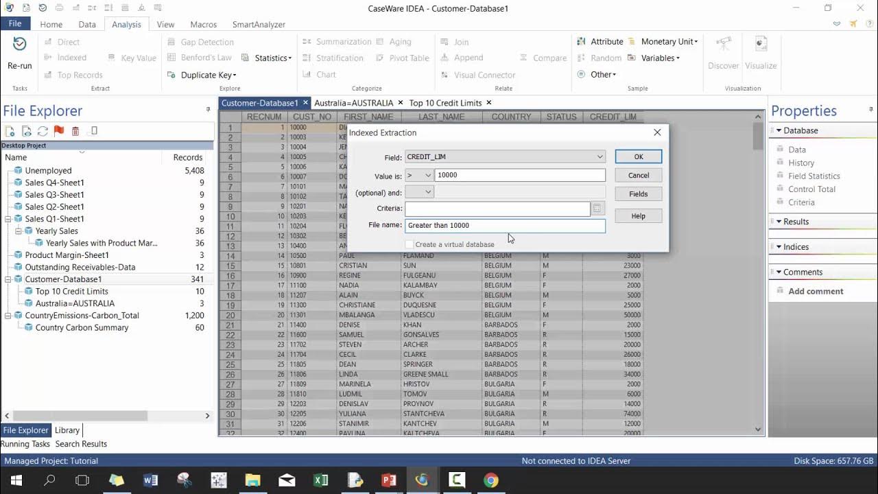 Introduction to IDEA V10 - Lesson 05 (Extracting Data) - YouTube