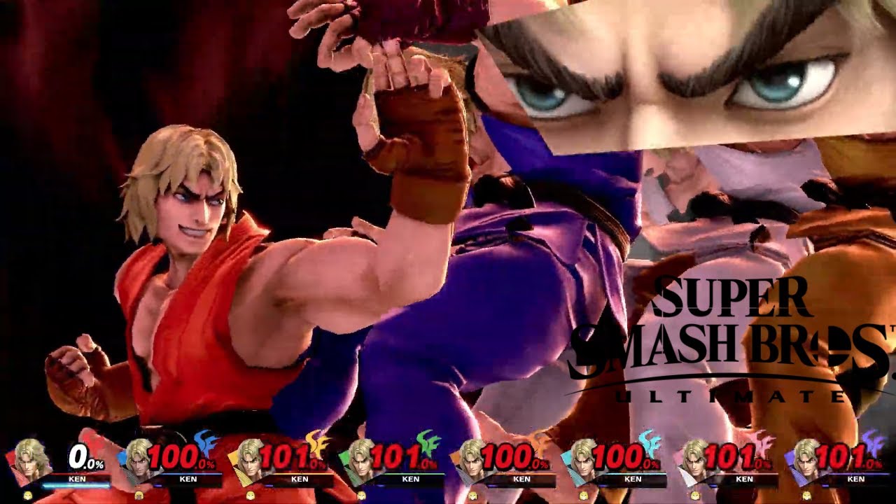 Super Smash Bros Ultimate 8 Player Final Smash Ken (Shippu Jinraikyaku ...