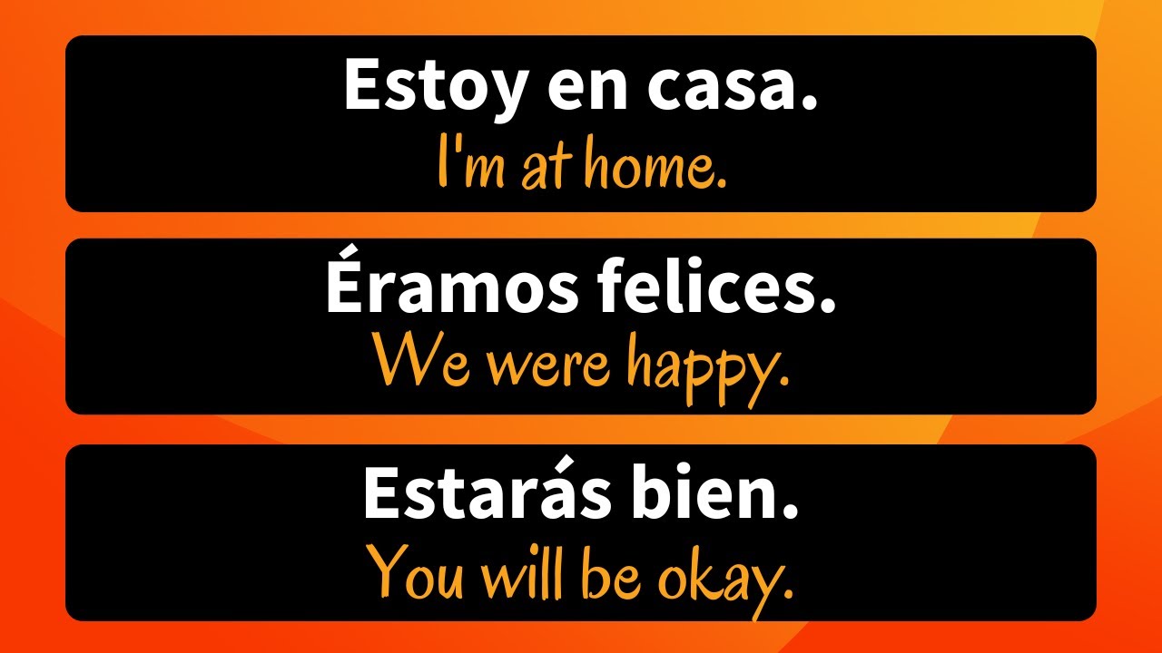 Spanish sentences with TO BE [SER & ESTAR] - YouTube