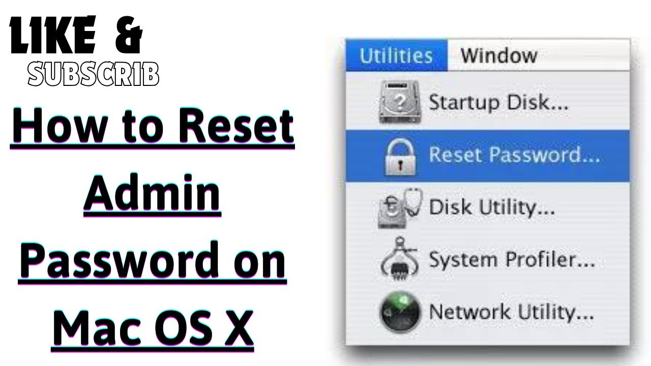 How To Reset Admin Password On Mac OS X YouTube How To Reset Admin Password On Mac OS X YouTube