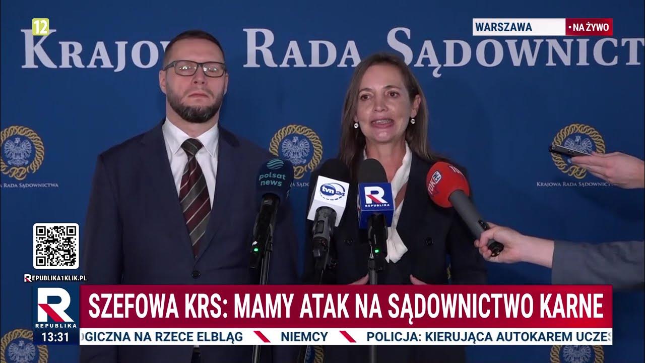Pilna konferencja prasowa Krajowej Rady Sądownictwa | Republika Na Żywo - YouTube