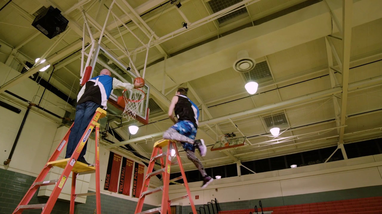 Werner Ladder Dunk Madness - Double Dunk SlowMo - YouTube