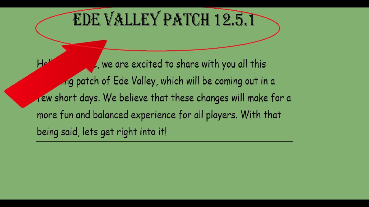 Ede Valley Patch 12.5.1 is finally out!!!! What did they do to Tommy ...