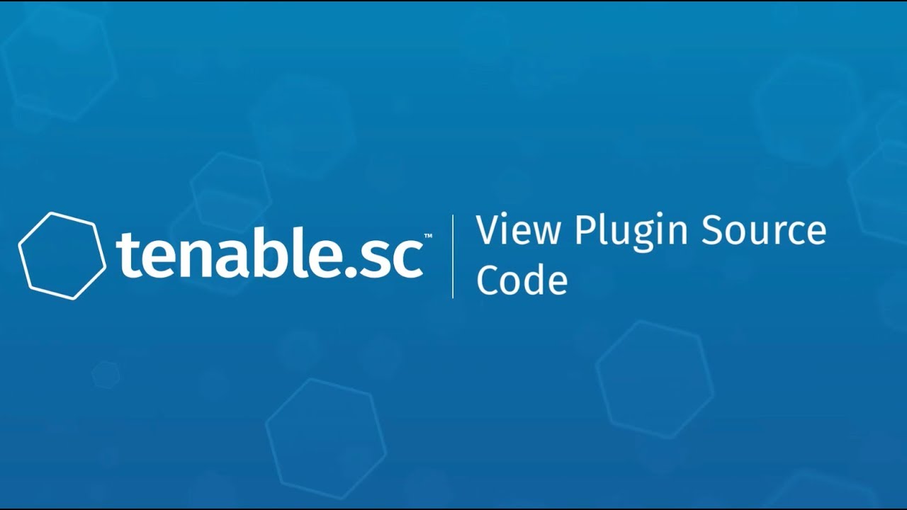 View Plugin Source Code in Tenable.sc - YouTube