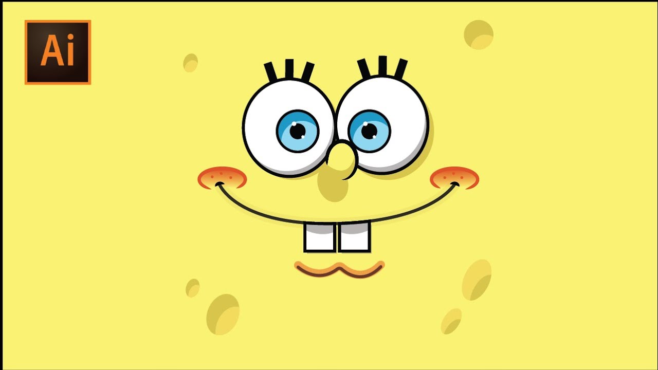 #SpeedDraw Wajah Spongebob Squarepants | Adobe Illustrator - YouTube