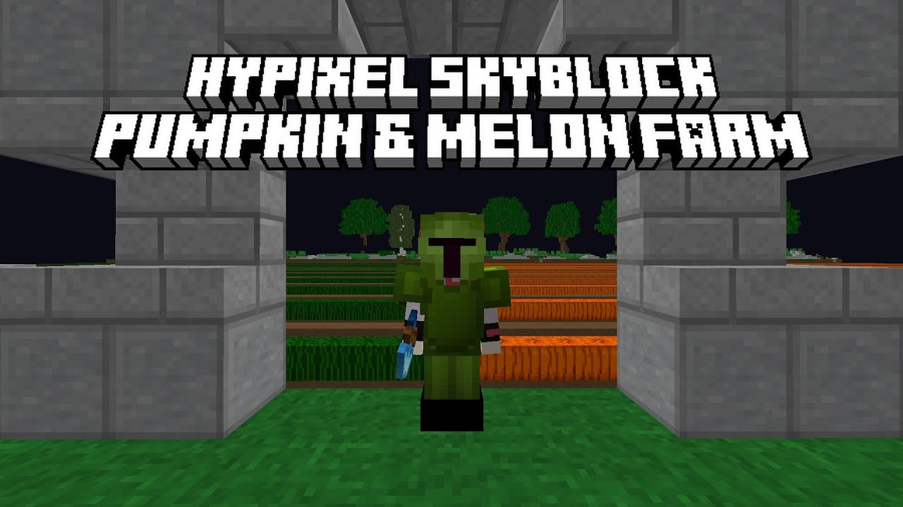 How to Build a Max Efficiency Melon/Pumpkin Farm for Hypixel Skyblock - YouTube