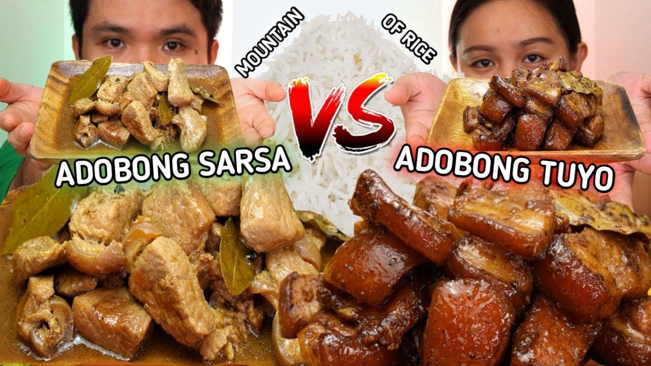 INDOOR 2 WAYS COOKING | PORK ADOBONG TUYO at PORK ADOBONG MAY SARSA ...