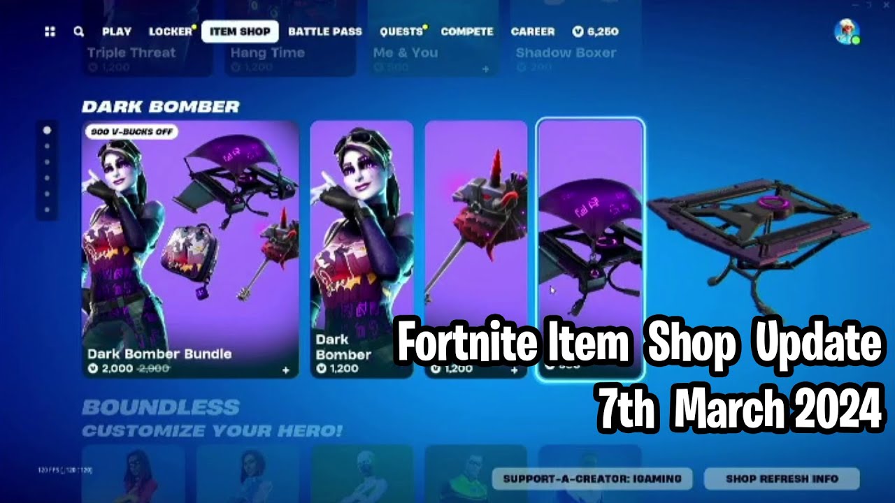 🌑 Fortnite Item Shop Update Today: March 7, 2024! Dark Bomber, Dread ...