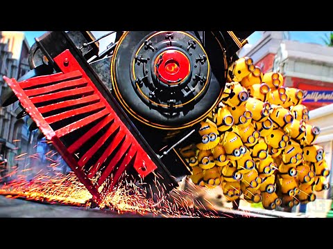 Minions steal a Train and cause BIG Damage | Minions & Monsters | CLIP