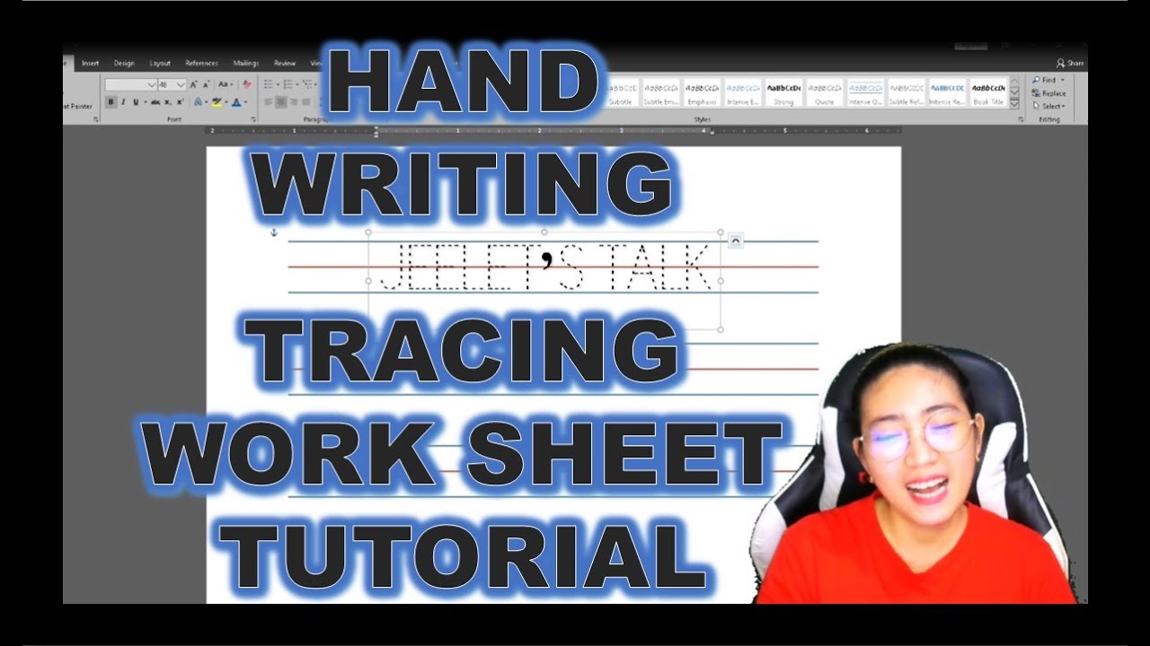 LETTER TRACING WORK SHEET TUTORIAL IN MS WORD & WEBSITE - YouTube