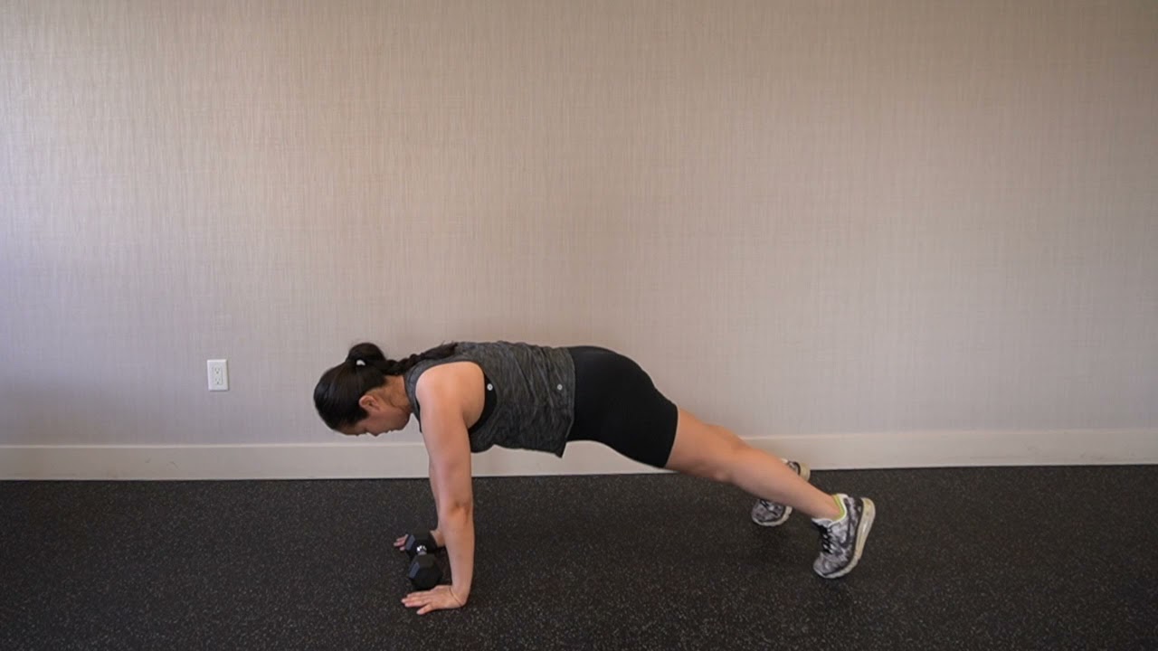 High Plank Squat to Front Raise - YouTube