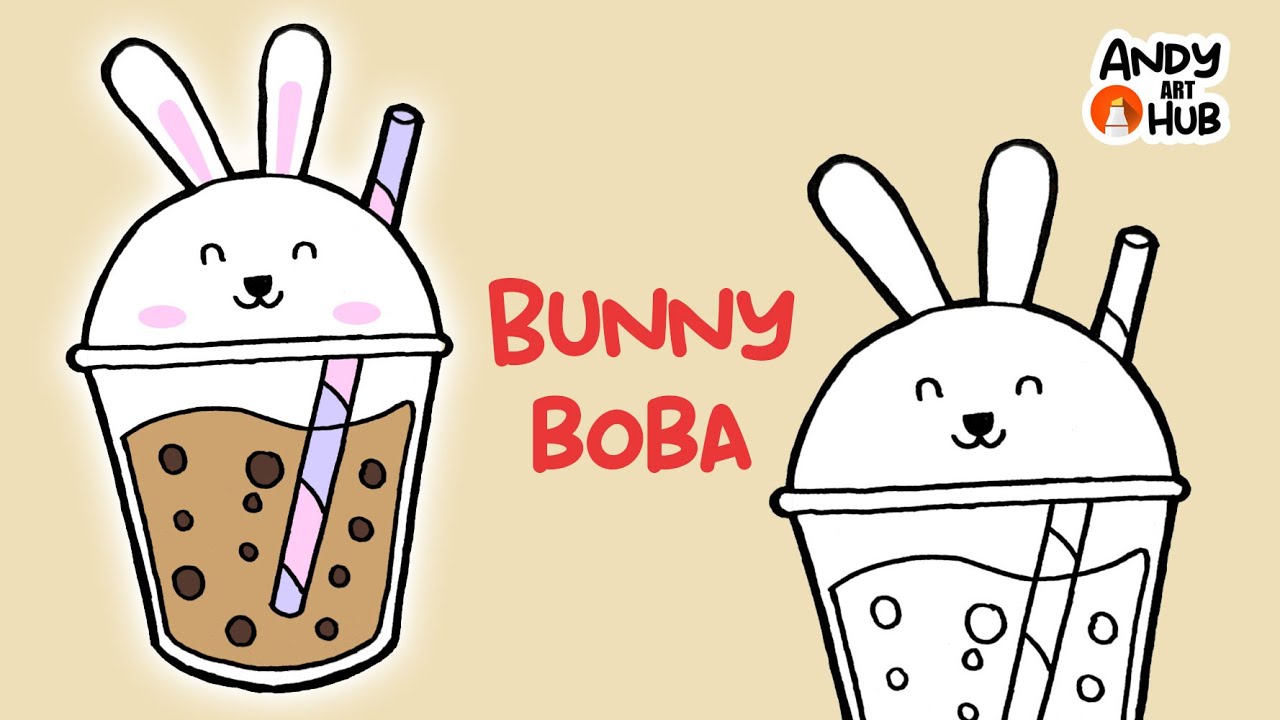How to draw 🐰Bunny Boba drink🥤 | bunny drawing | boba drink | Boba tea ...