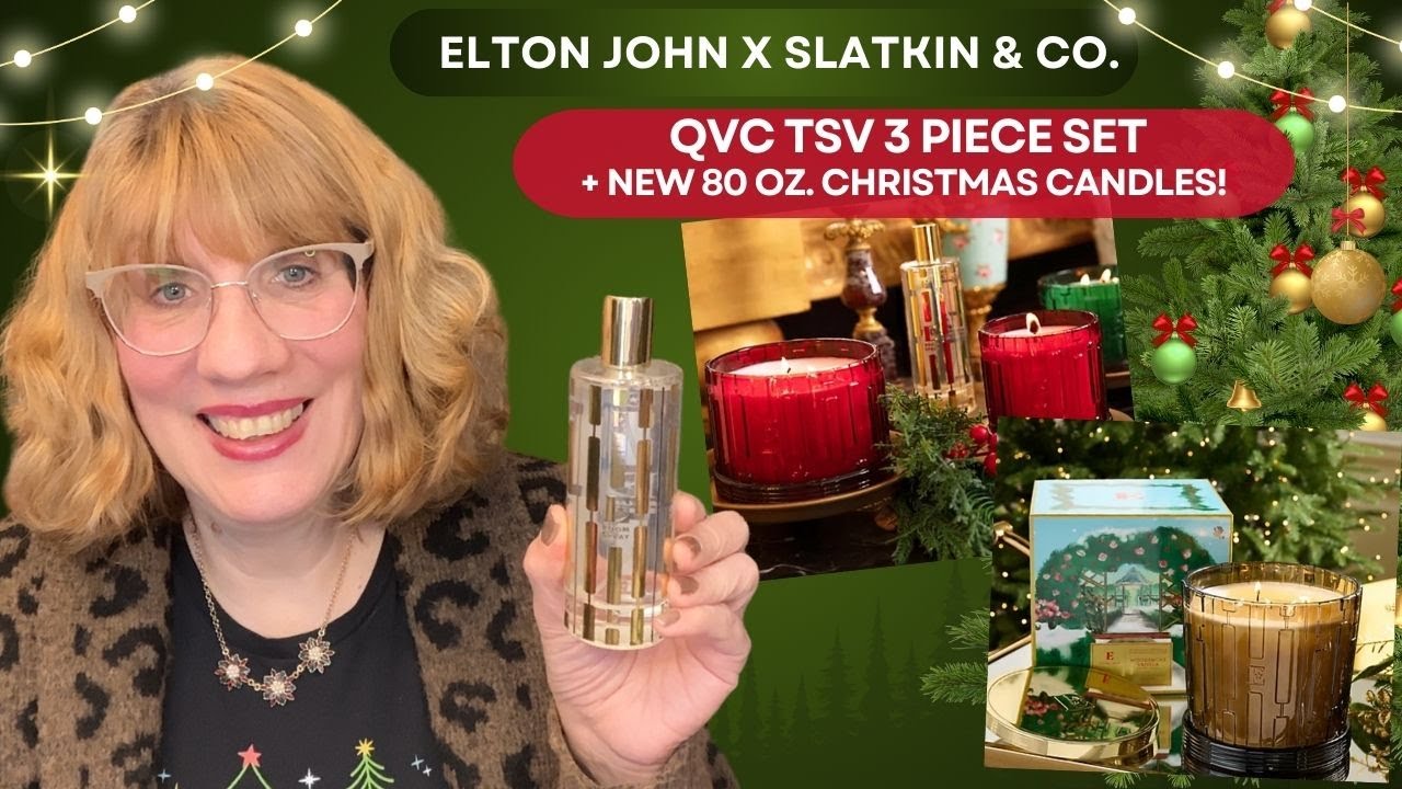 Elton John x Slatkin & Co. QVC TSV 3 Piece Set + New 80 oz Christmas ...