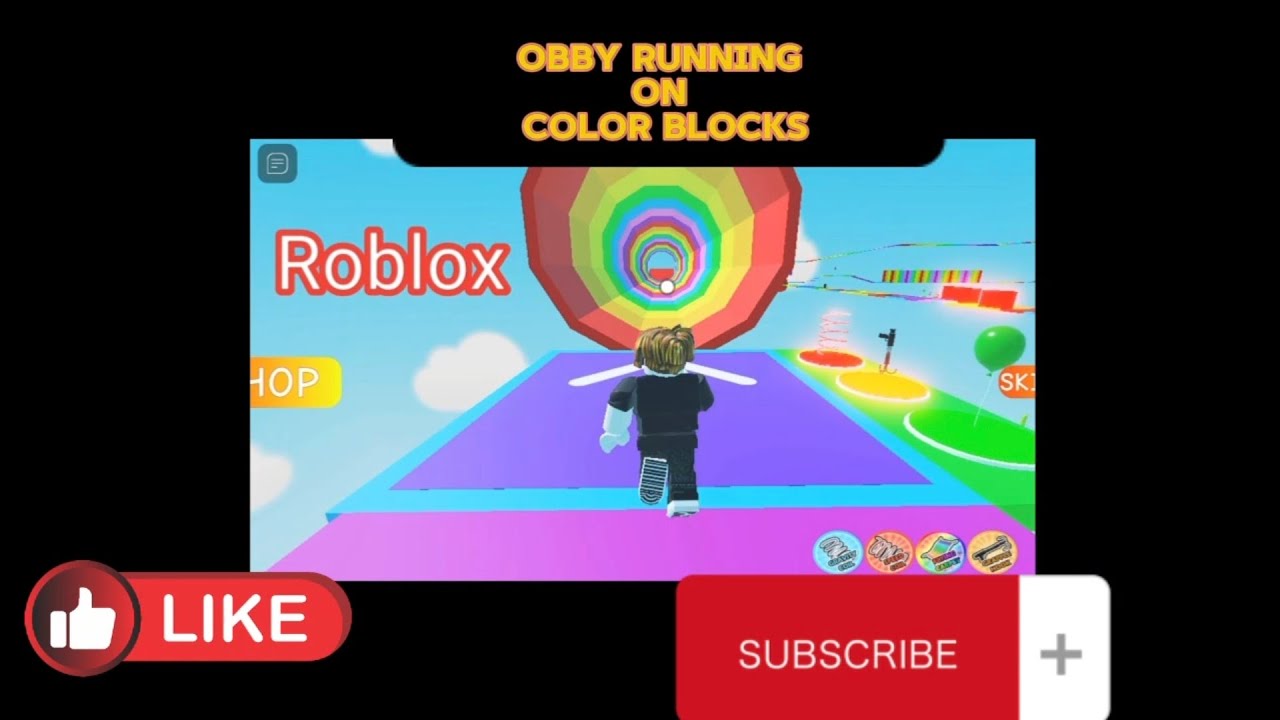 Obby Running on Color Blocks - YouTube