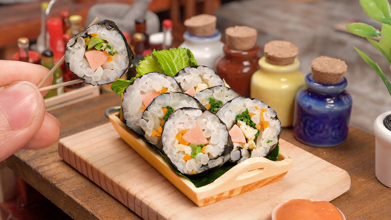 🇰🇷 Best Yummy Miniature KOREAN Gimbap (Kimbap) Recipe | How To Cook ...