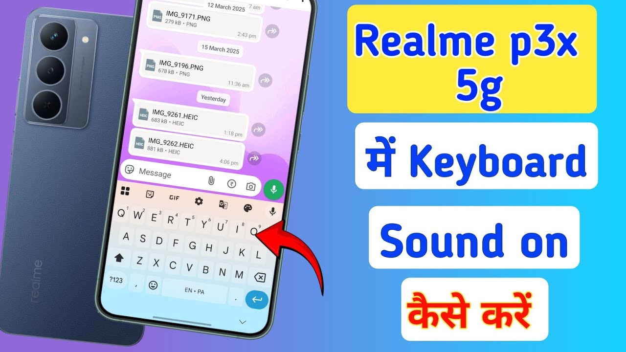 How to on keyboard sound in Realme p3x 5g | Realme p3x 5g Me keyboard ...