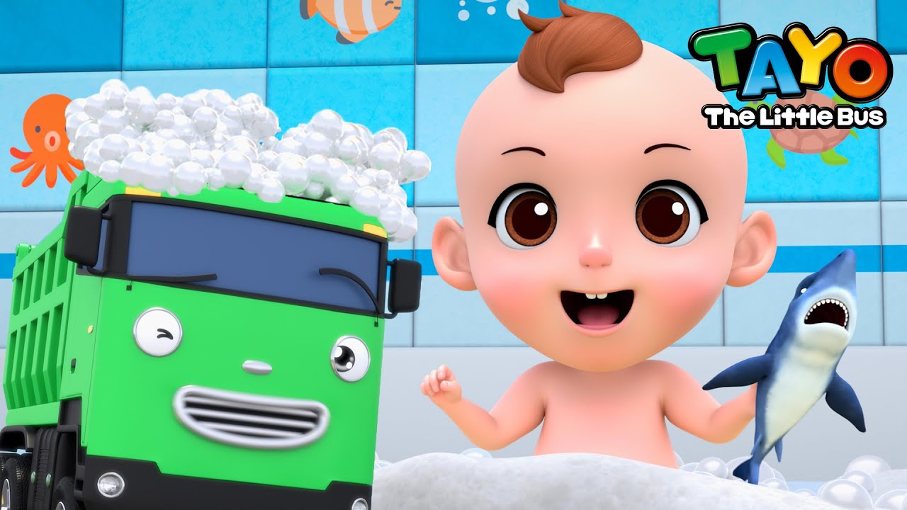 Let's take a bath with strong heavy vehicles l Bath Song with Baby ...
