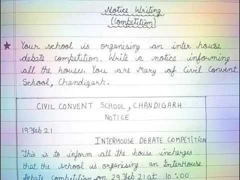 Notice Writing || Class - 7 || English Grammar , In About 50 Words 👍 ...