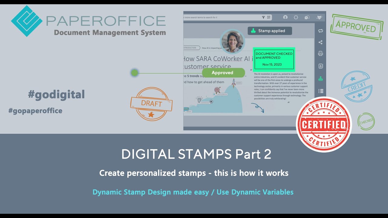 Paperless Office with Digital Stamps: Personalized Design & Dynamic Variables (Part 2) - YouTube