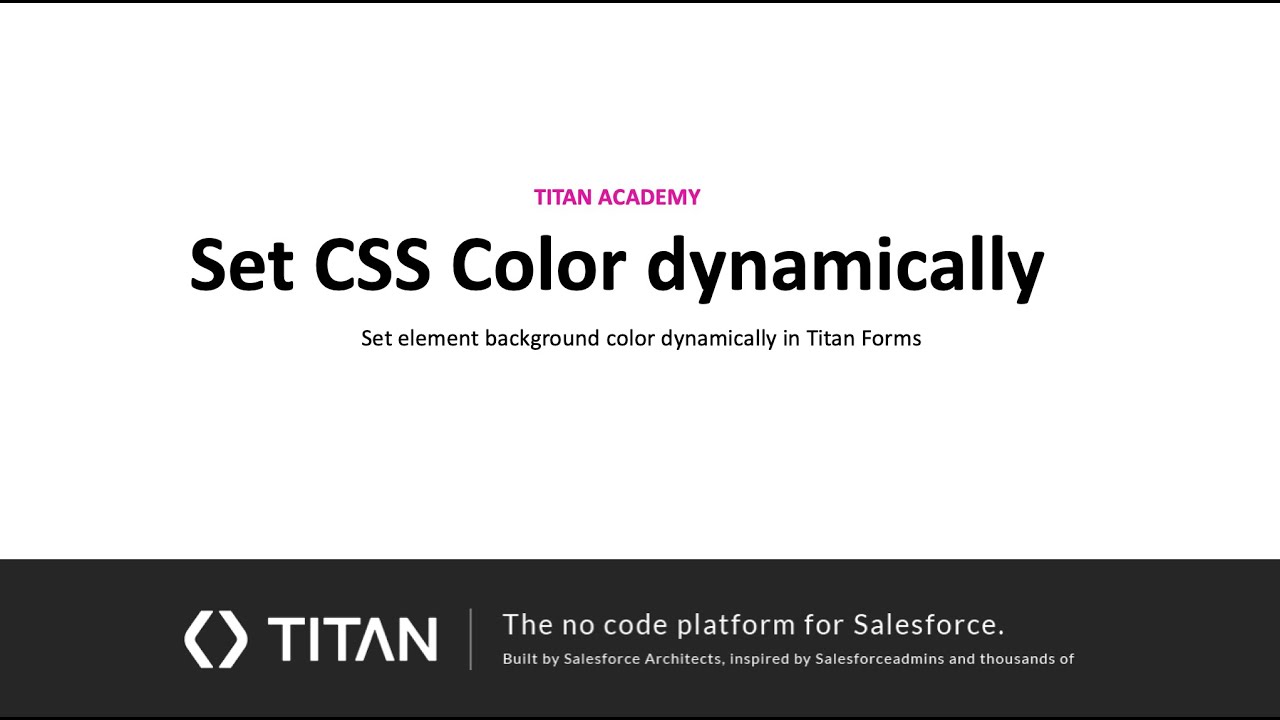 Set element background color dynamically in Titan Forms - YouTube