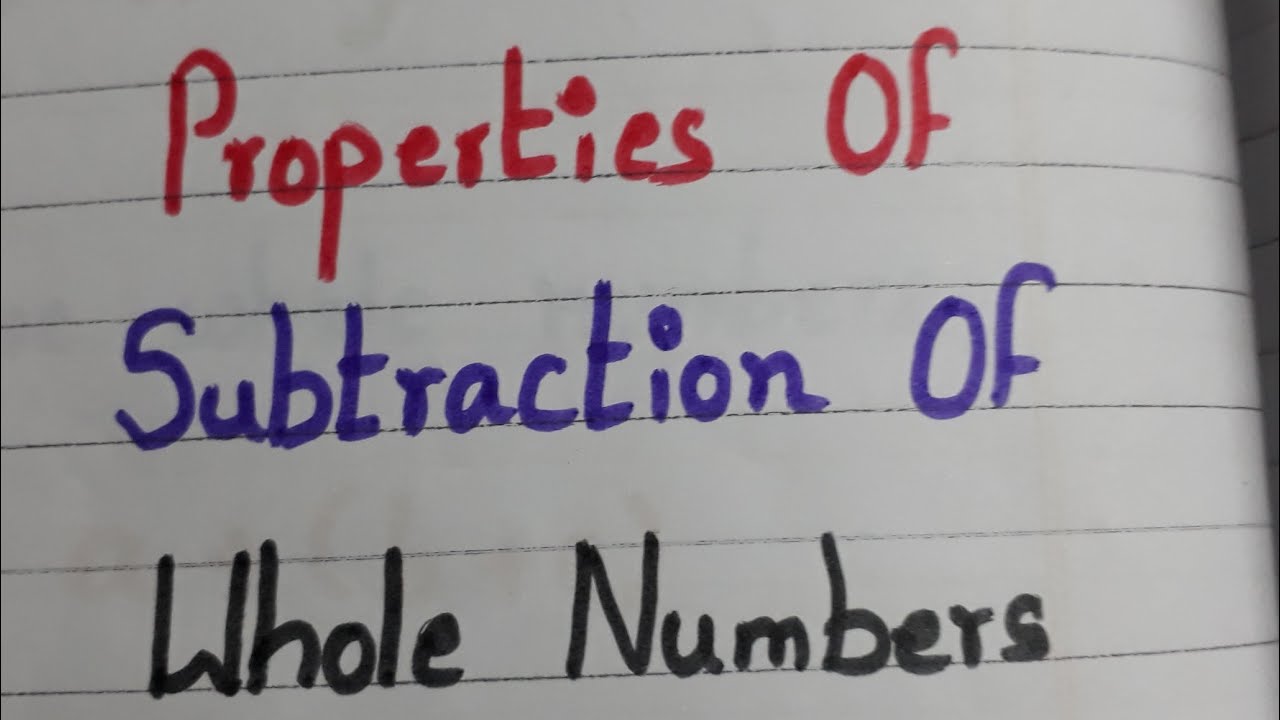 subtraction properties || Whole Numbers || grade 6 - YouTube