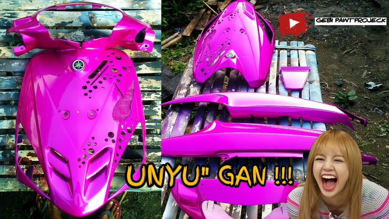 CAT ULANG BODI YAMAHA MIO PINK MAGENTA//GEBI PAINT PROJECK - YouTube