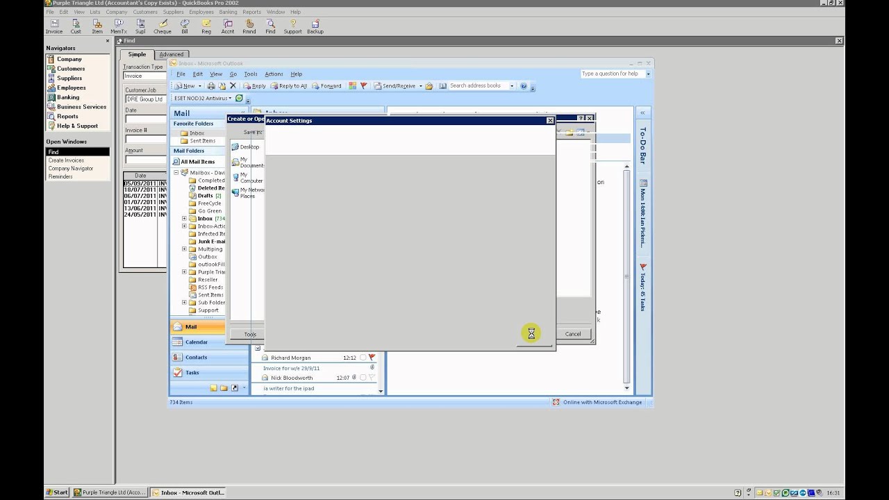 Open .pst file in Outlook 2003 - YouTube