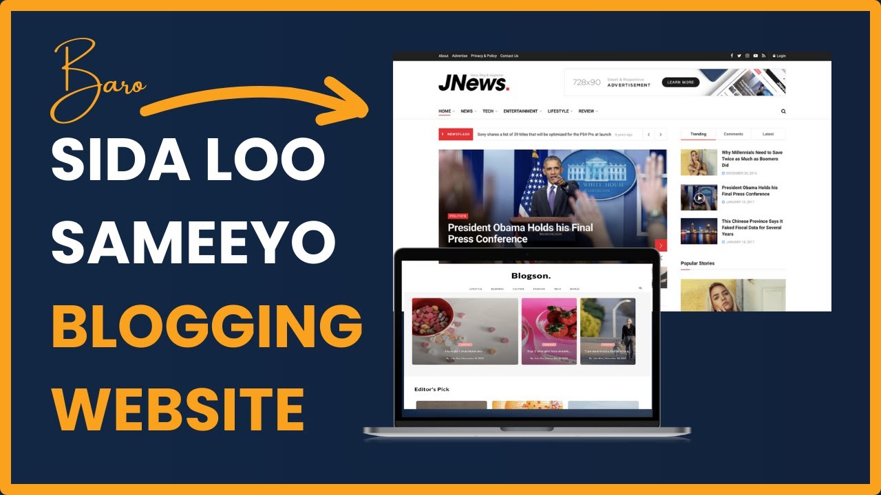 SIDEE LOO SAMEEYAA WEBSITE BLOGGING AH SI BILAASH AH 2023|| How To make blog website For Free ...