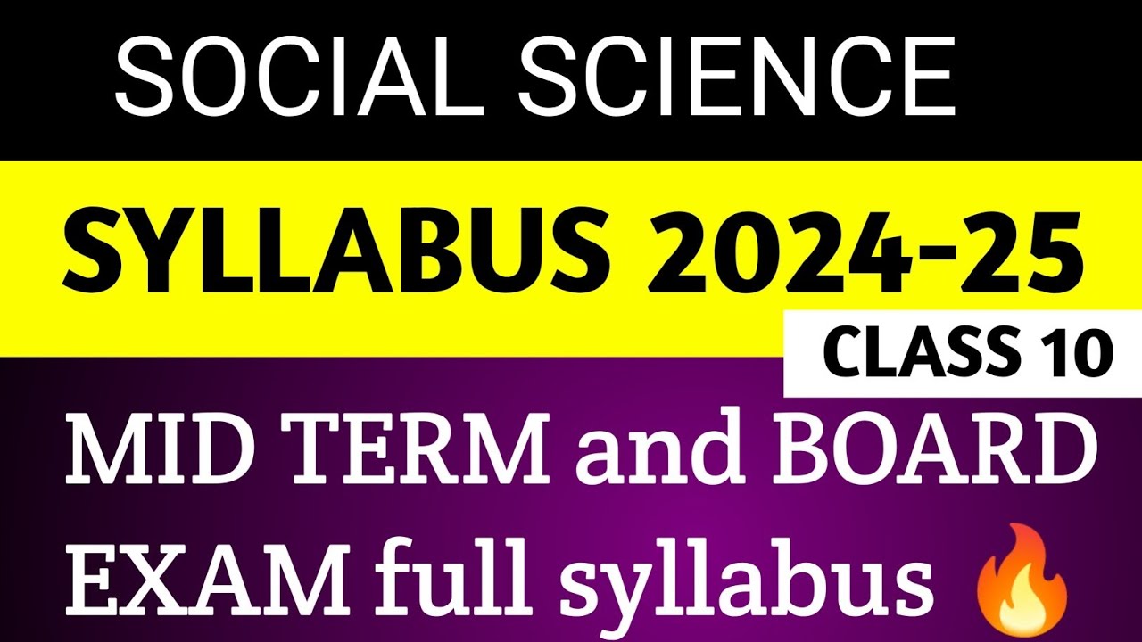 Social science Class 10 syllabus 2024-25 ।। Board exam ।। Mid term exam।। Pre board exam ...