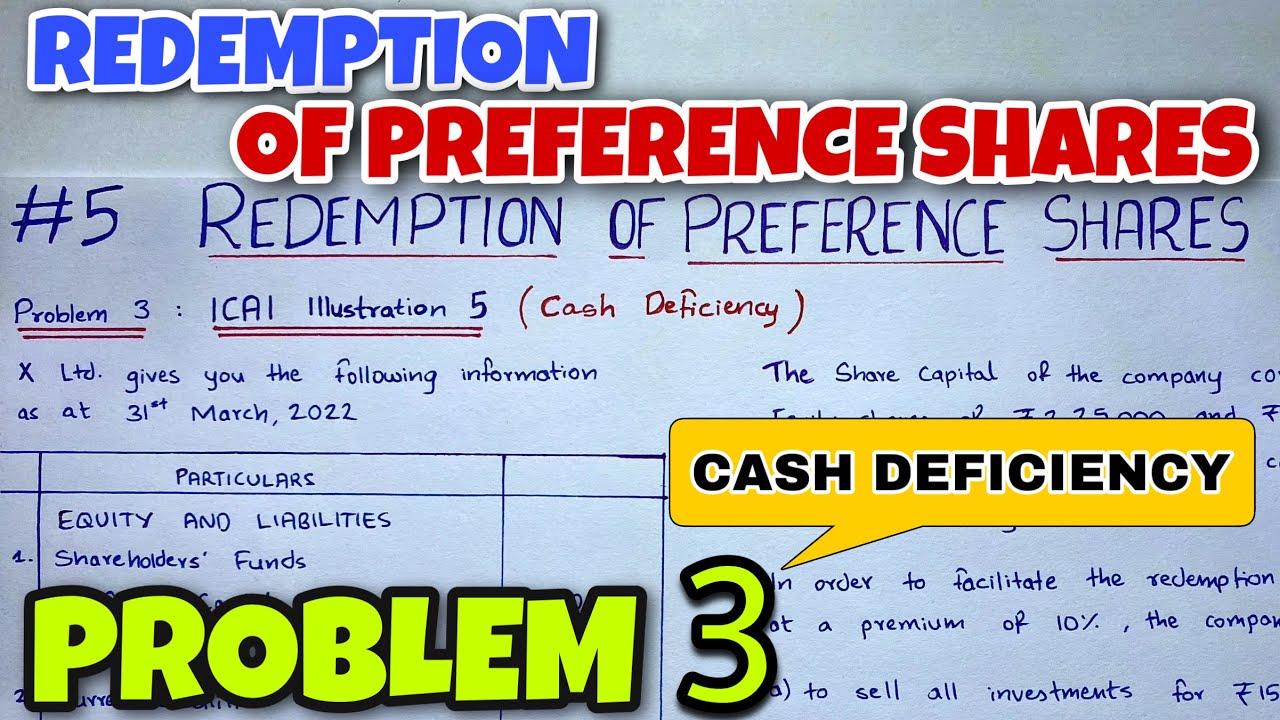 #5 Redemption of Preference Shares - Illustration 5 - By Saheb Academy ...