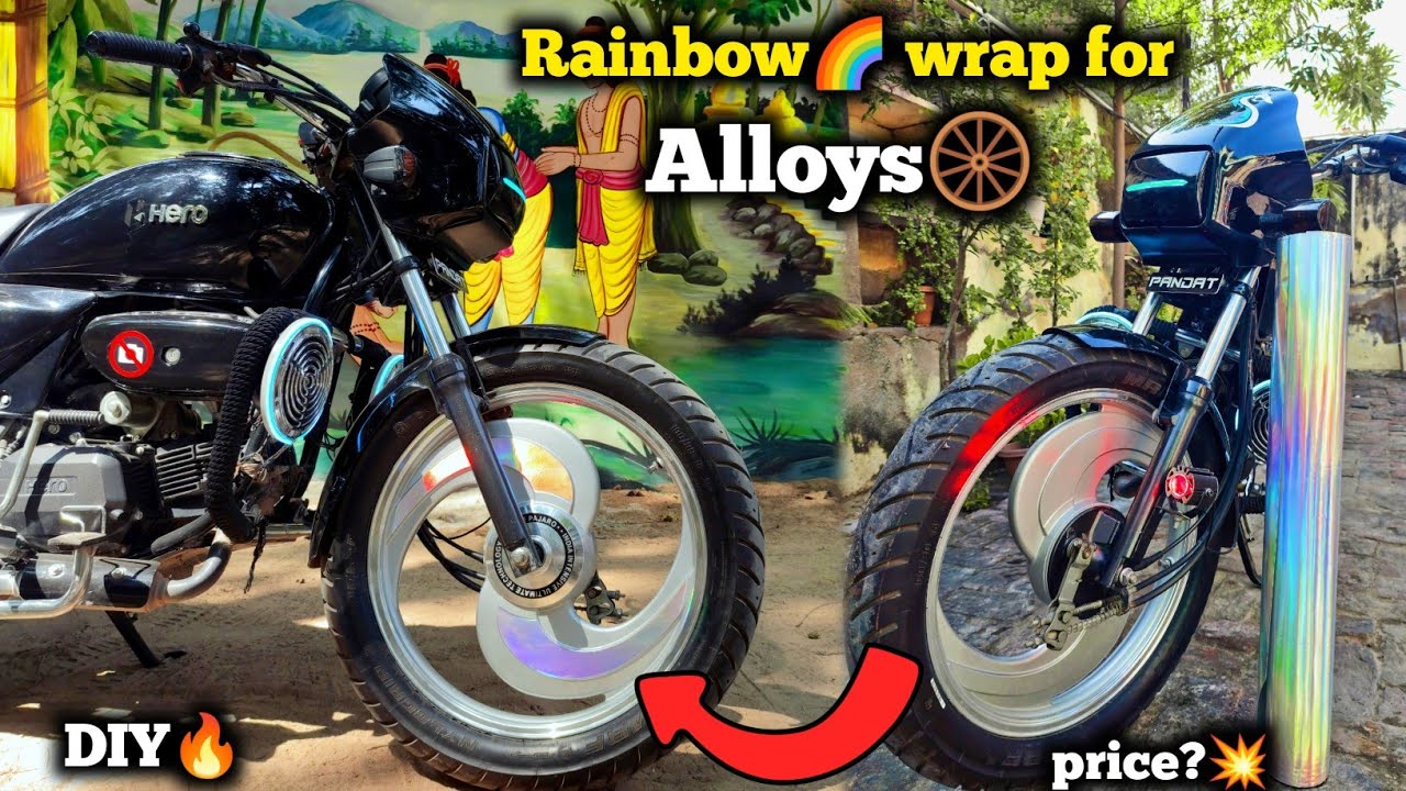 🚀Splendor Modified | Rainbow🌈 Wrap On Splendor🚨 Alloy Wheel | Splendor💥 ...