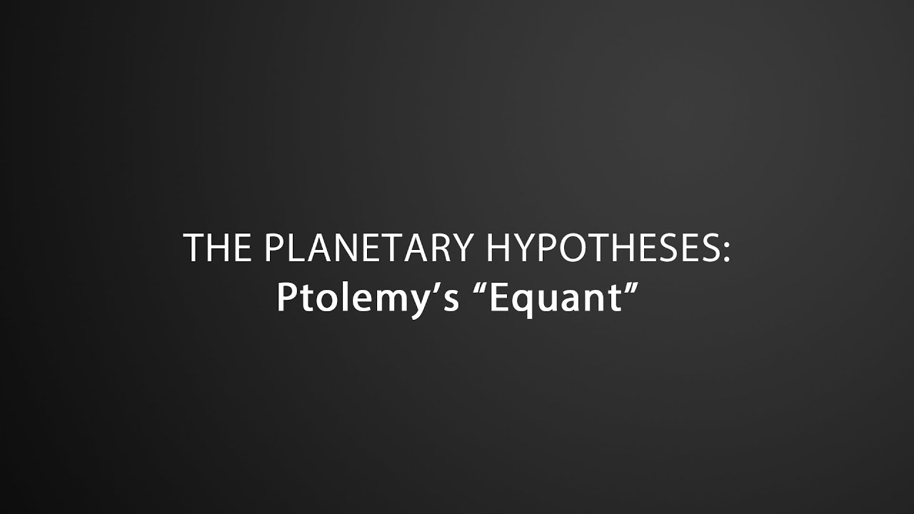 Kepler’s New Astronomy: Ptolemy's Equant - YouTube