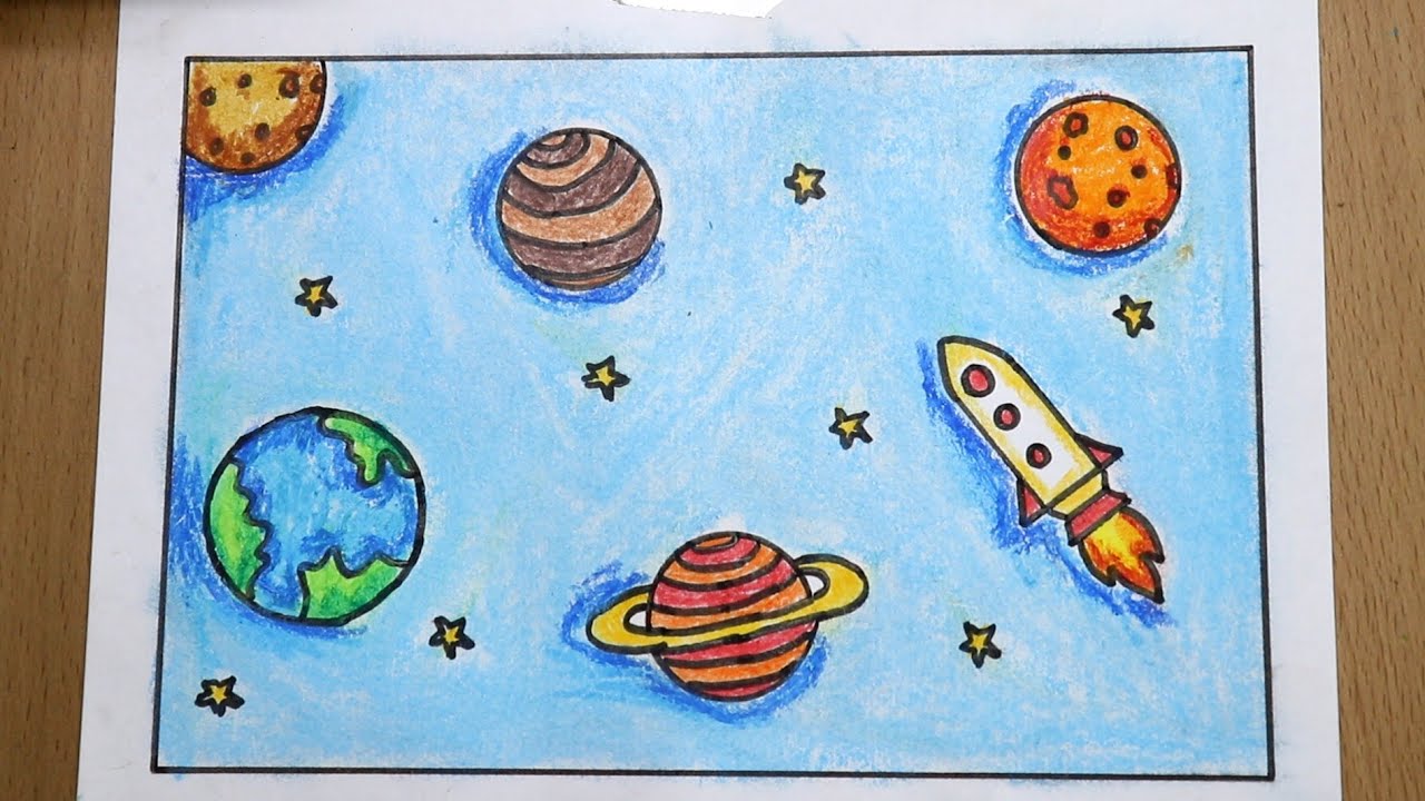 Planet drawing | How to draw solar system drawing | Solar system ...