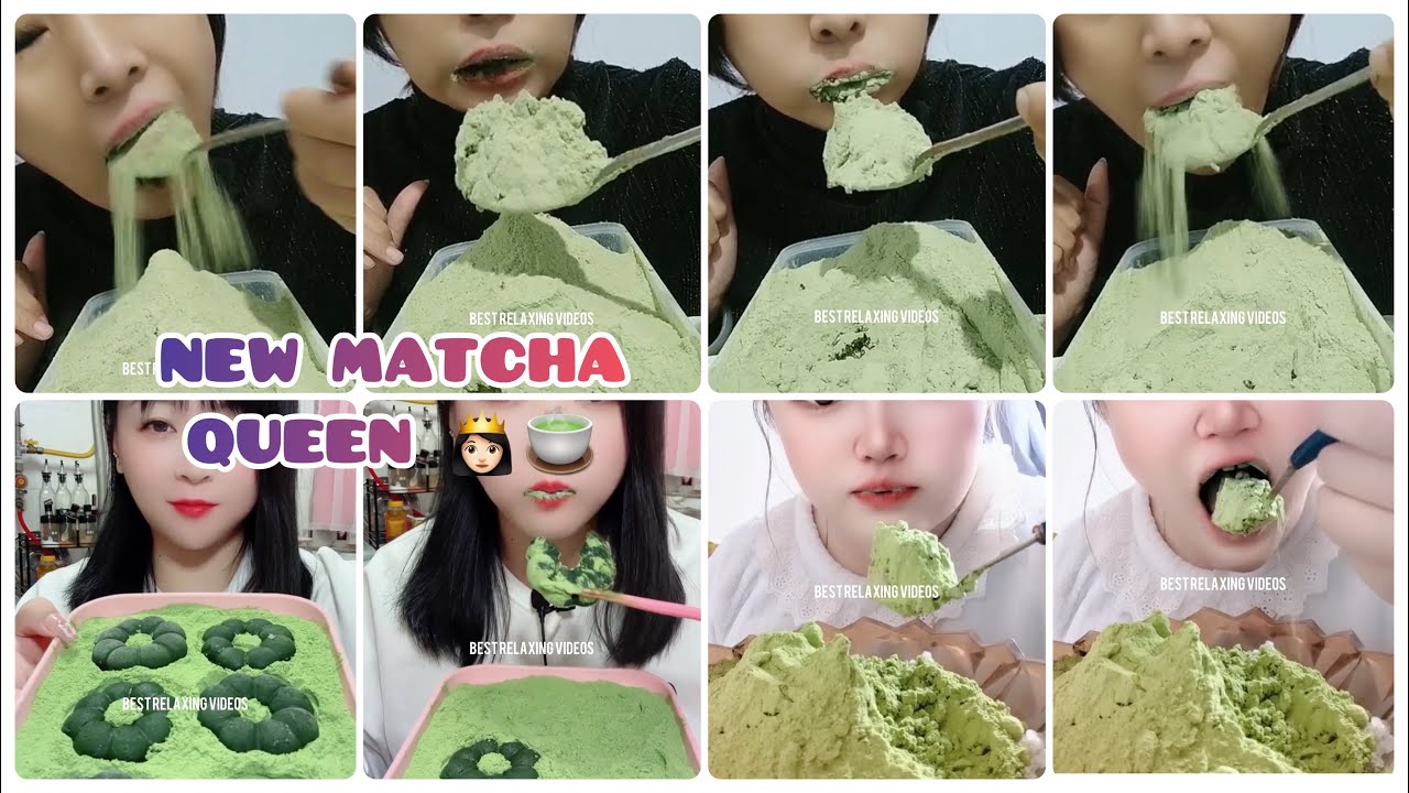 [ASMR] YUMMY HEAVY MATCHA POWDER EATING 💚😋& MATCHA MUKBANG & MATCHA ICE ...