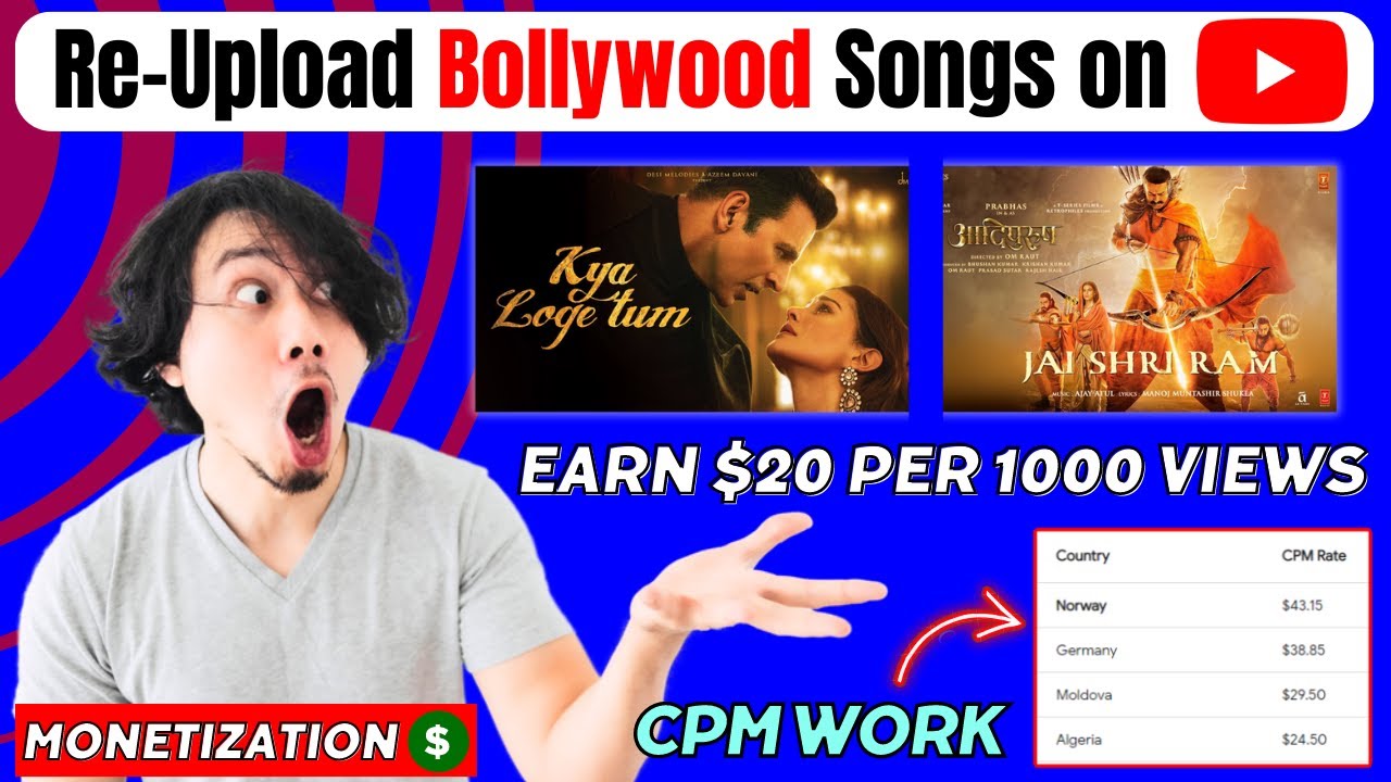 Upload Songs on Youtube | Earn $20 per 1000 Views | Copy-Paste CPM Work | Alfa Earnings - YouTube