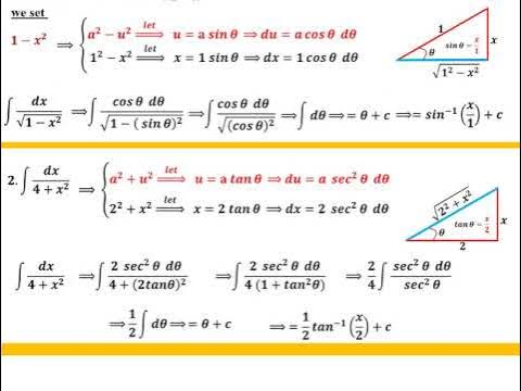 Section 1 Integration techniques Trigonometric substitutions - YouTube