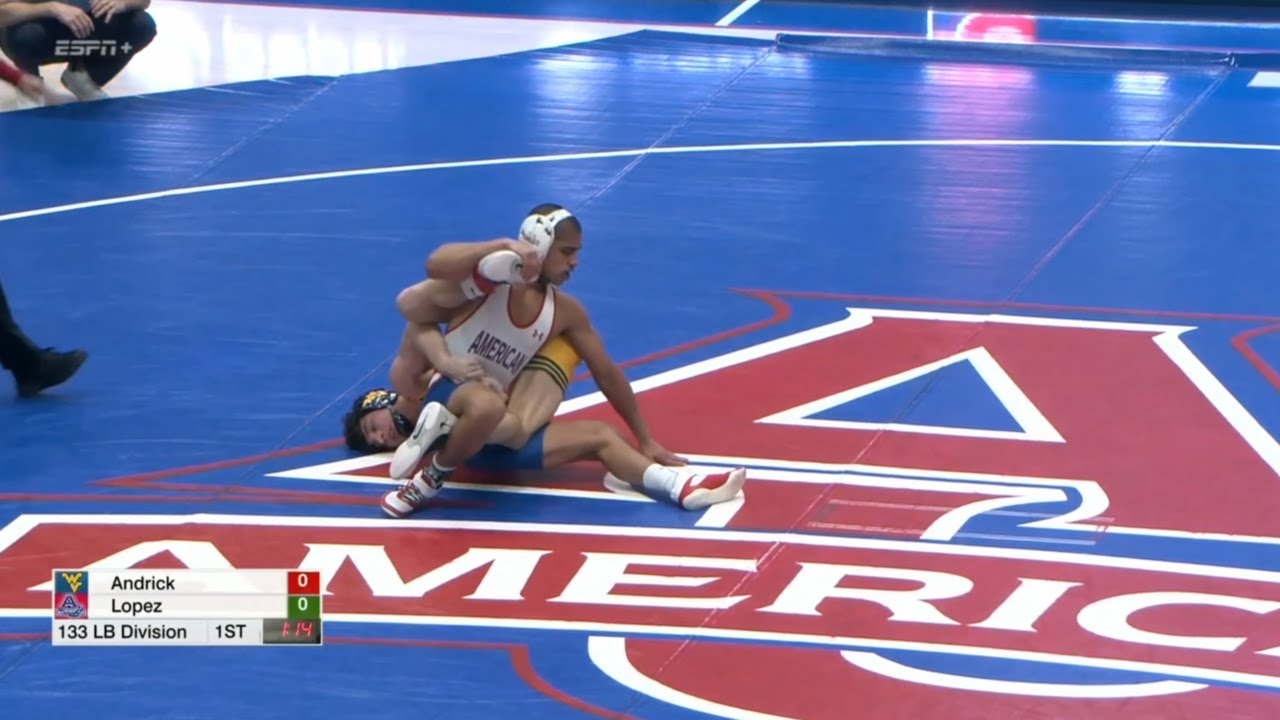 133lbs Raymond Lopez (American) vs Gunner Andrick (West Virginia) - YouTube