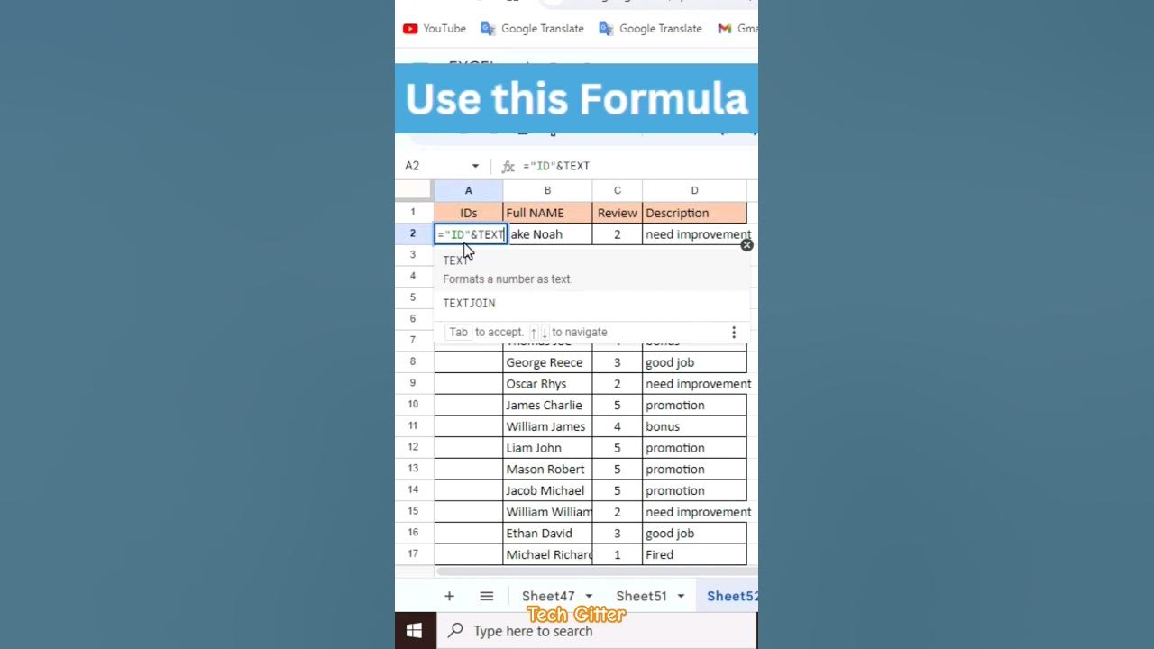 Automatic number IDs in Excel - YouTube