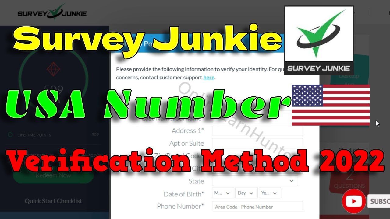 Survey Junkie USA Number Verification Method 2022 - YouTube
