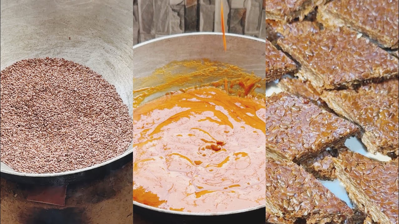 बचपन कि यादों को ताजा करने वाली रेसिपी॥ Tisi Chikki recipe(Flaxseed)# ...