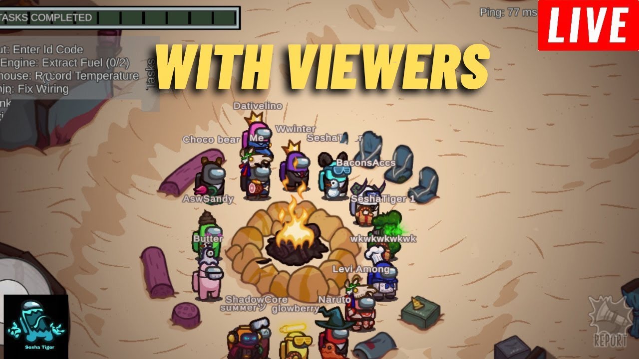 🔴 AMONG US LIVE || PLAYING WITH VIEWERS || JOIN UP || 15 PLAYERS LOBBY ...