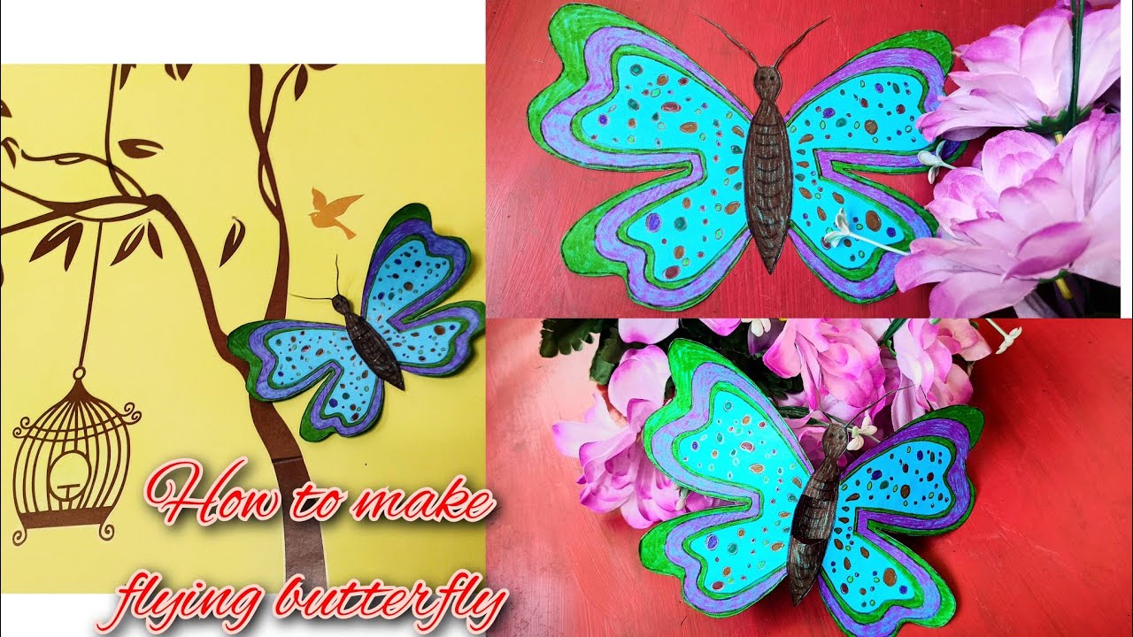 Flying paper Butterfly | How to make paper Butterfly | DIY paper ...