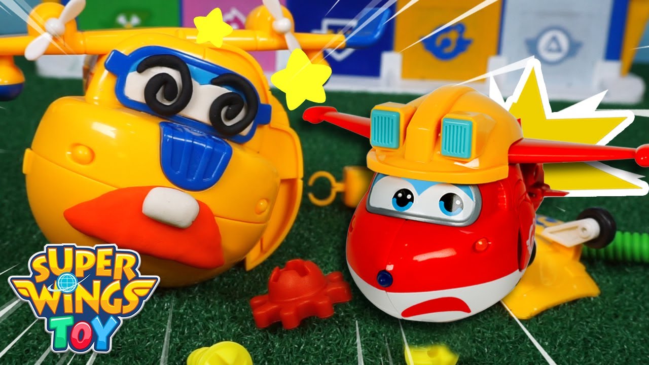 Help Donnie the broken! | Boo Boo Story | Super wings Toy | super wings ...