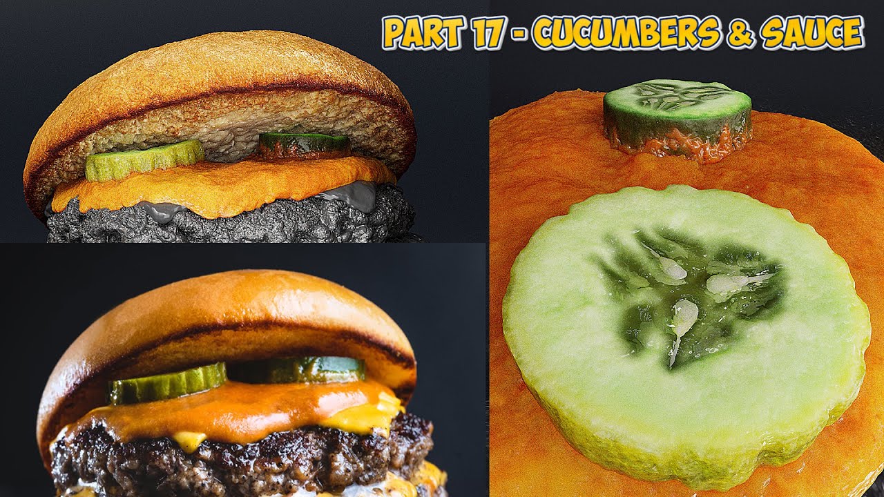 How to model, texture and render a cheeseburger - Part 17/19 - YouTube