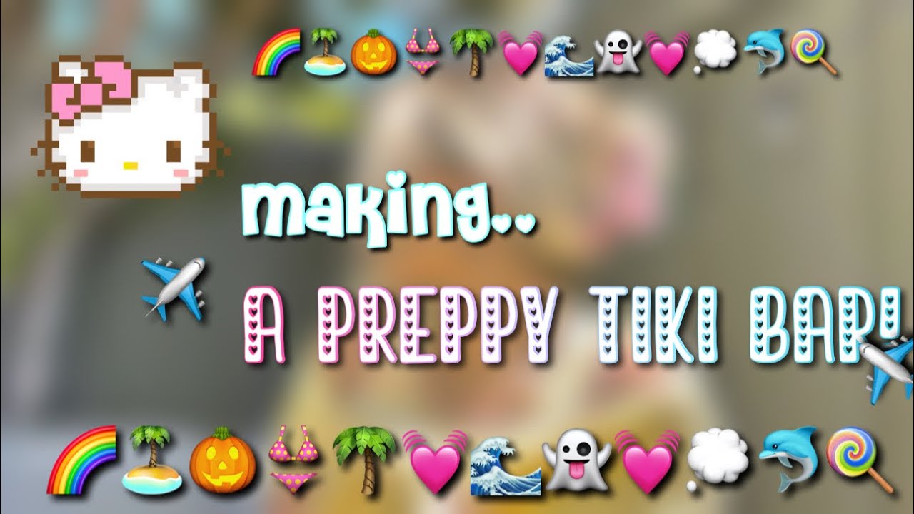 Making a Preppy Tiki bar in adopt me! 💓🐬🍭🌊🌴🌈👻🎃👙 #slay #preppy *i ...