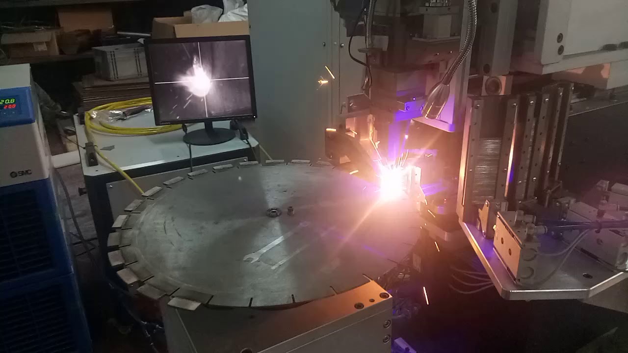 Fully Automatic Laser Saw Segment Welding Machine - YouTube
