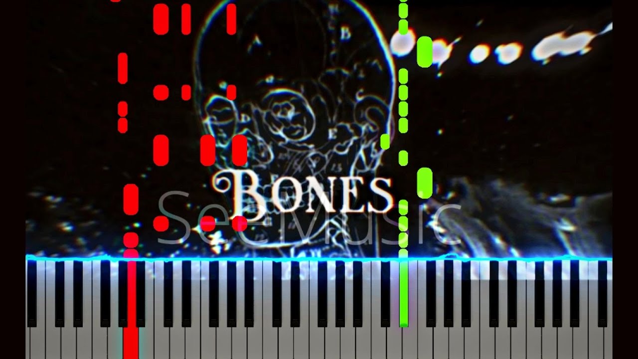 Bones by Imagine Dragons on piano. Animation Synthesia sheet music ...