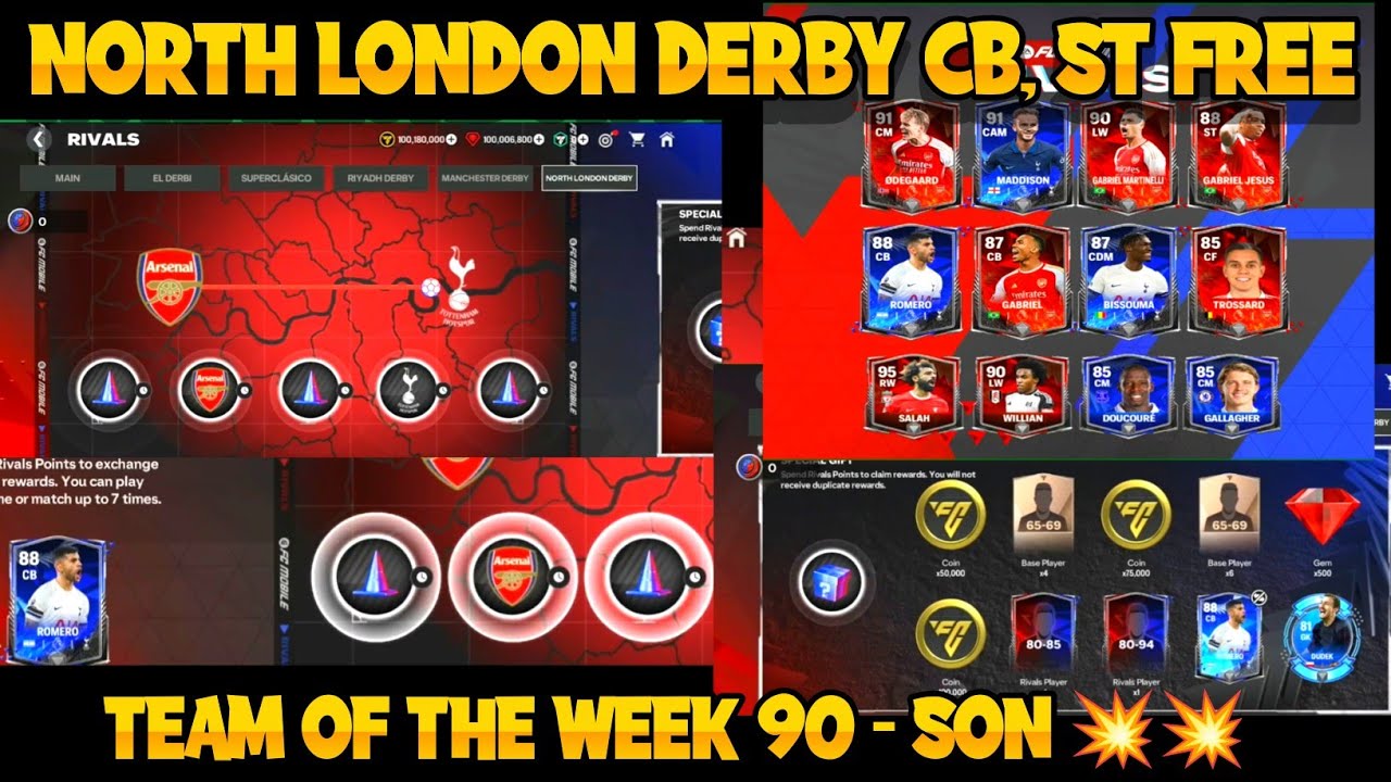 NORTH LONDON DERBY REWARDS || FREE MITROVIC, RODRYGO || TOTW 90 SON 🔥🔥 ...