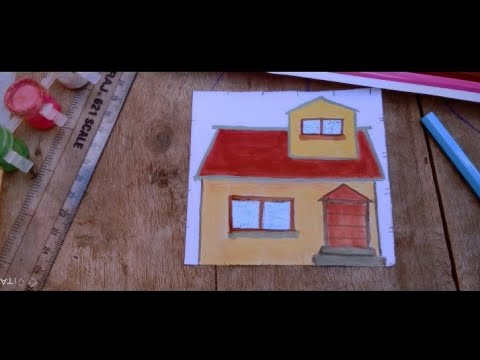 haw to draw House 🏠 drawing watercolor house pending #painting # ...
